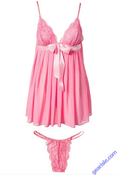 Babydoll Lingerie Lace Covered Cups Ribbon Hot Anatomy 5771 Phannel