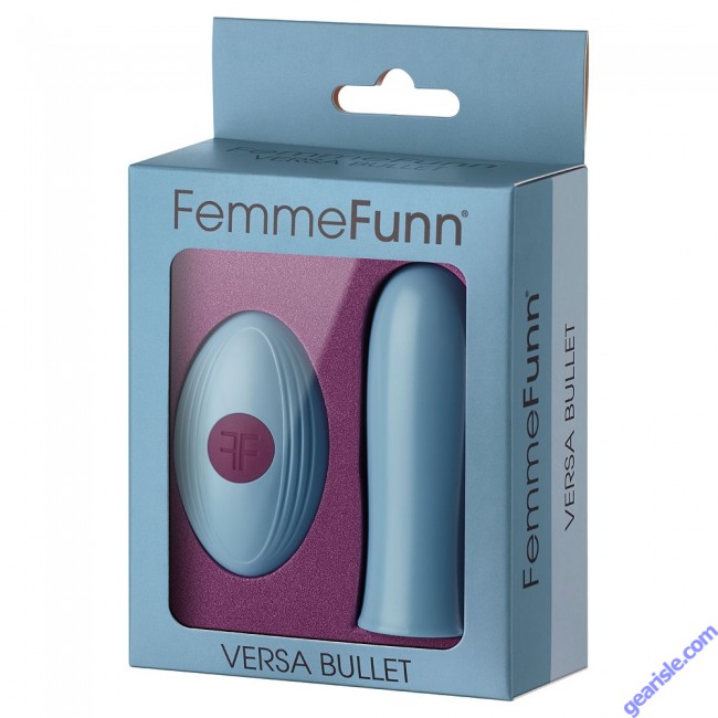 FemmeFunn Versa Bullet Vibrator Remote Control Waterproof Light Blue