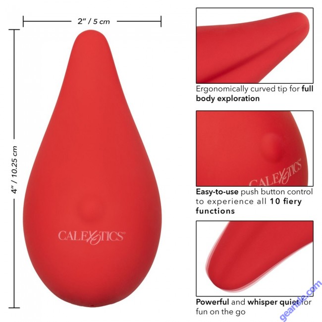 Buy CalExotics Red Hot Flicker Silicone Rechargeable Vibrator Travel Size