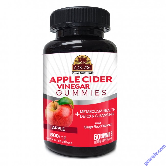 Buy OKAY Gummies Apple Cider Vinegar 60 Cnt Flavored Metabolism Support