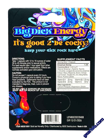 Big Dick Energy Male Enhancement 2500 Pill Good 2 Be Cocky