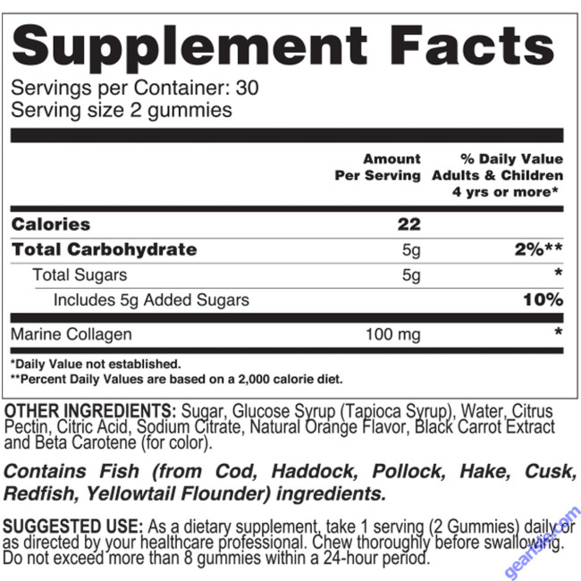 Buy OKAY Gummies Collagen 100mg 60 Count Orange Flavor Hair Skin Support