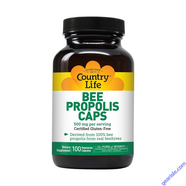 Buy Country Life Bee Propolis Caps 500mg Gluten Free 100 Vegetarian ...