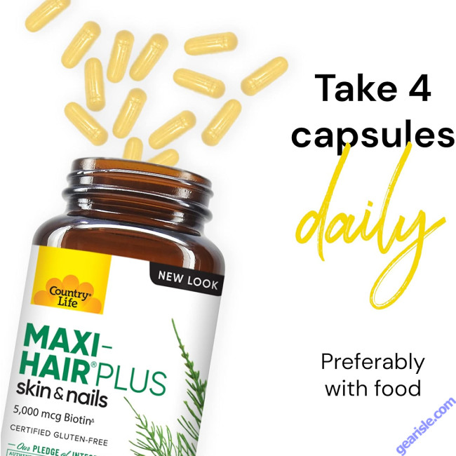 Country Life Maxi Hair Plus Healthy Hair Skin & Nails Supplement 120 ...