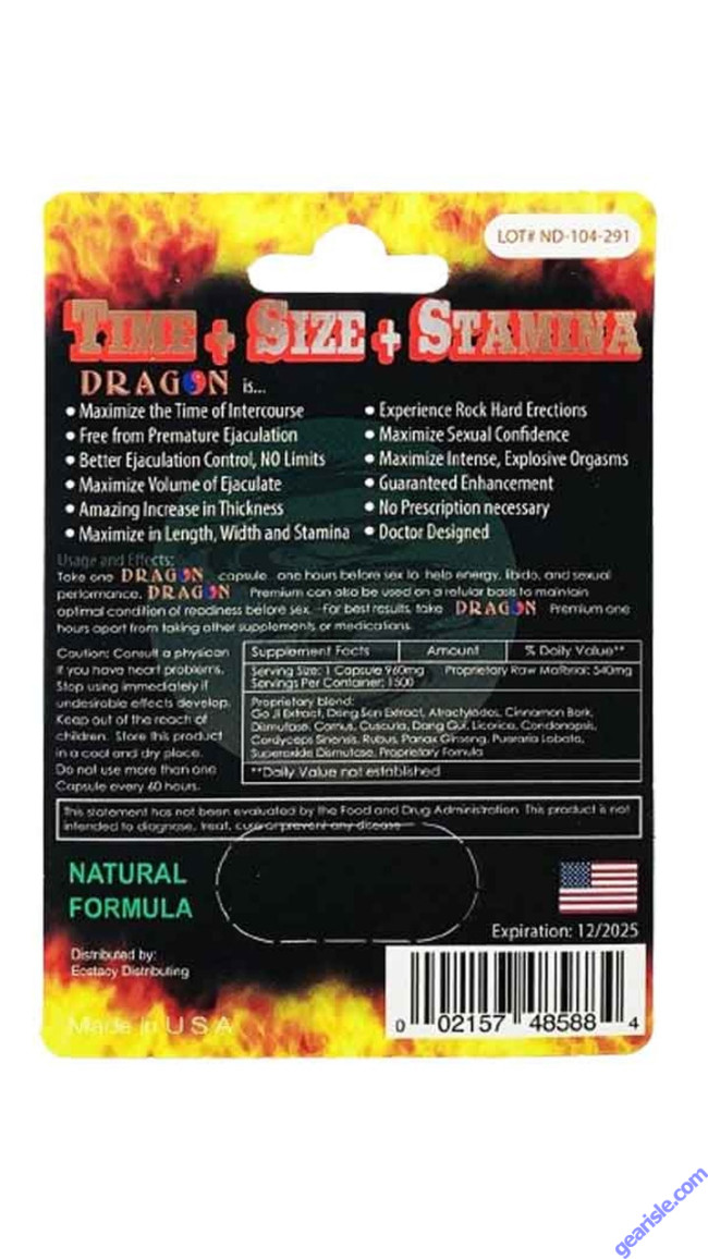 Dragon 69 Platinum 12000 Male Performance Pill