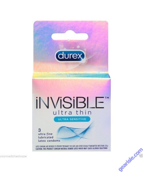 Buy Invisible Ultra Thin 3 Lubricated Latex Condoms Durex