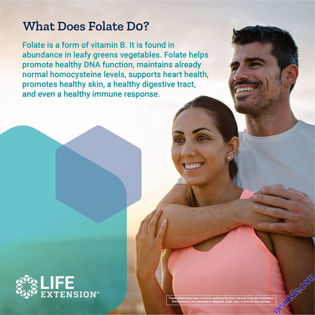 Buy Life Extension BioActive Folate & Vitamin B12 90 Vegetarian Caps