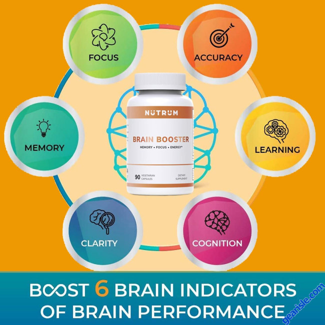 Buy Natural Brain Booster Supplement Cognitive Enhancer Focus & Energy ...