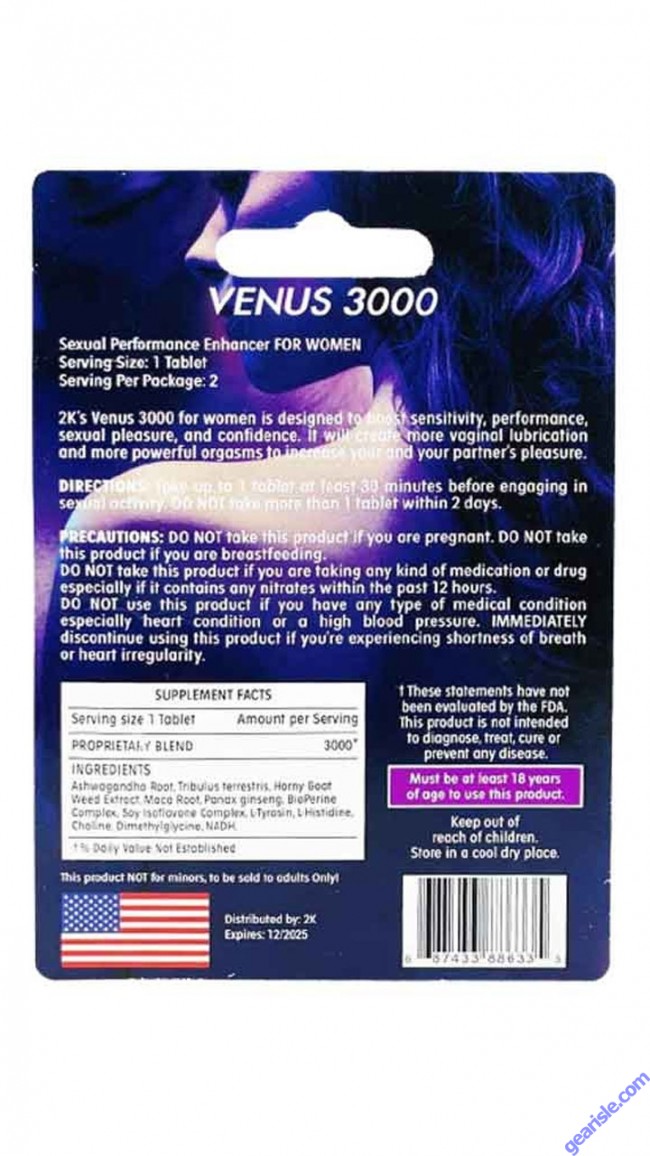 Kangaroo 2K Venus 3000 Female Enhancer 2 Pill Pack