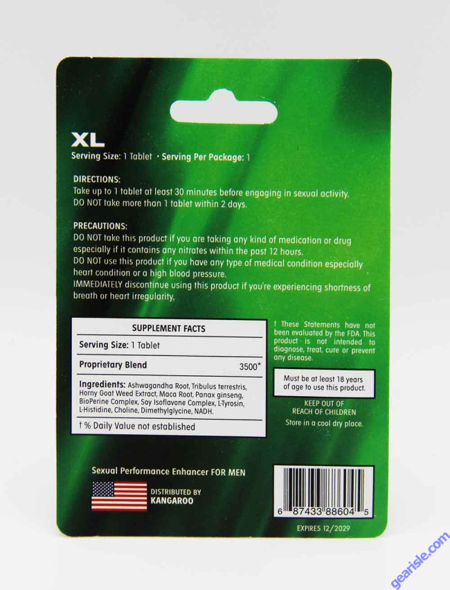 Buy Kangaroo Big XL 1ct Male Sexual Enhancer Pill