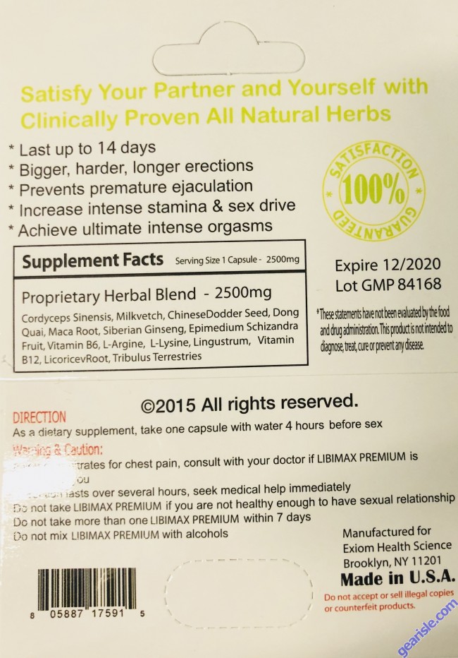 Libimax Premium 2500 mg – 14‑Day Natural Enhancement Pill