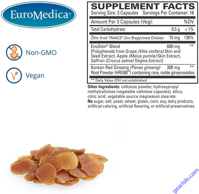Buy Euromedica Male Sexual Health Hrg80 Red Ginseng Vegan Non Gmo