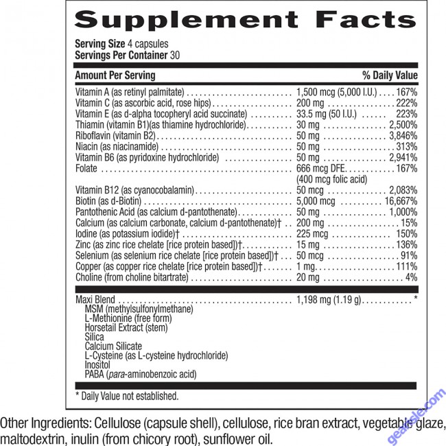 Country Life Maxi Hair Plus Healthy Hair Skin & Nails Supplement 120 ...