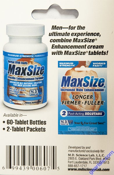 MaxSize Cream Male Enhancement Increase Performance