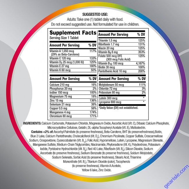 Centrum Silver Mens 50+ Multivitamin Memory Immune & Bone Health 200 ...