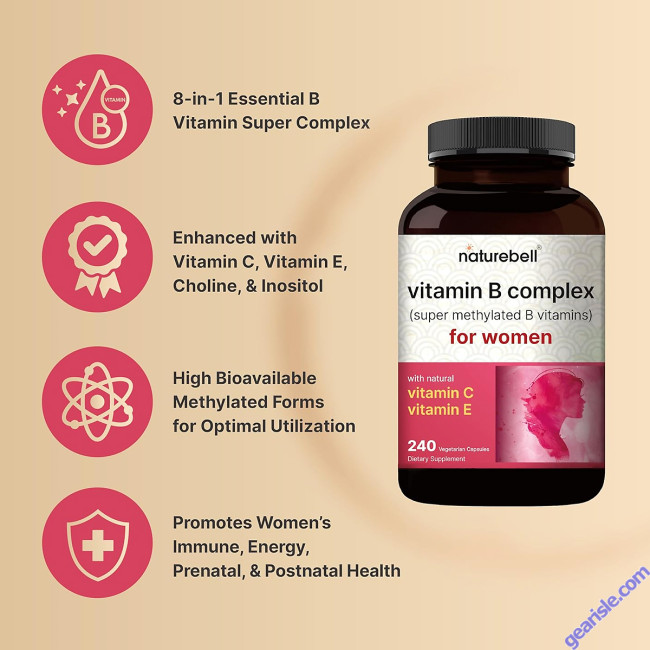 Buy NatureBell Super Methylated Vitamin B Complex Women Immune & Energy ...