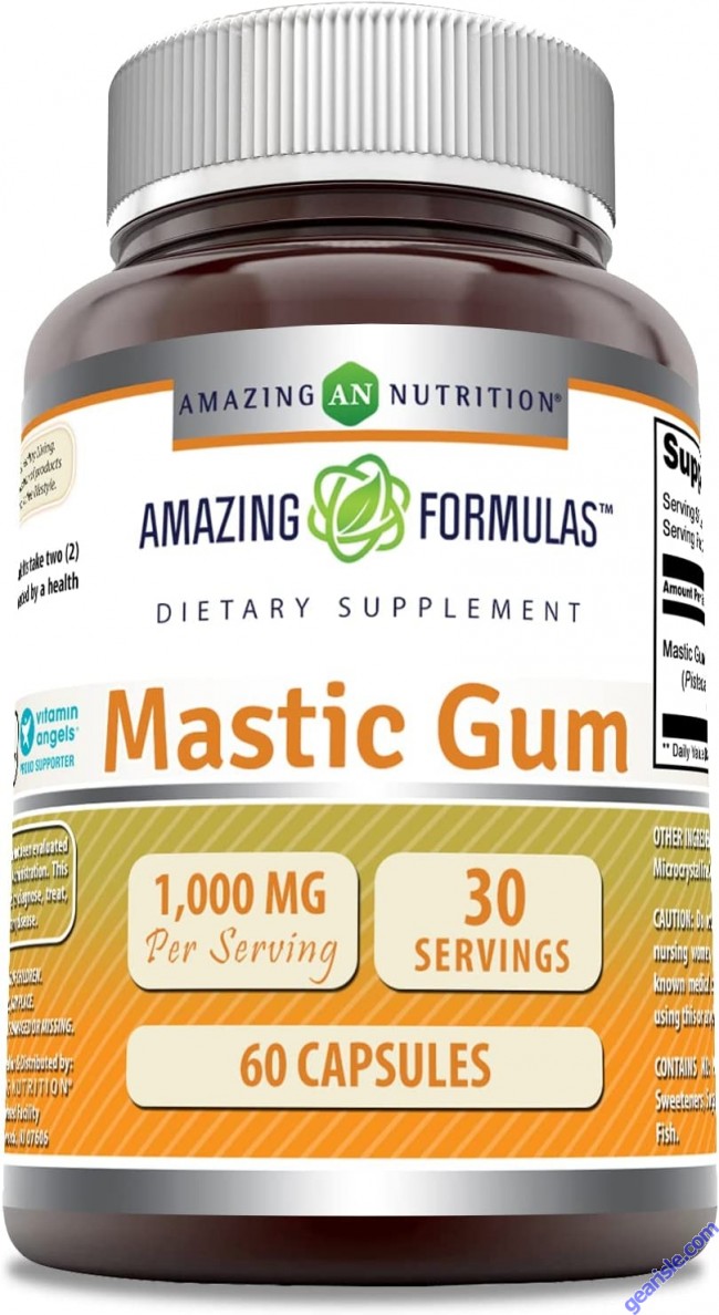 Mastic Gum 1000mg 60 Capsules Digestive Support Amazing Formulas