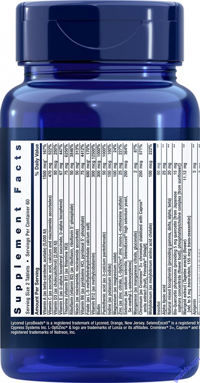 Buy Life Extension Two-Per-Day Multivitamin 120 Tablets Gluten Free