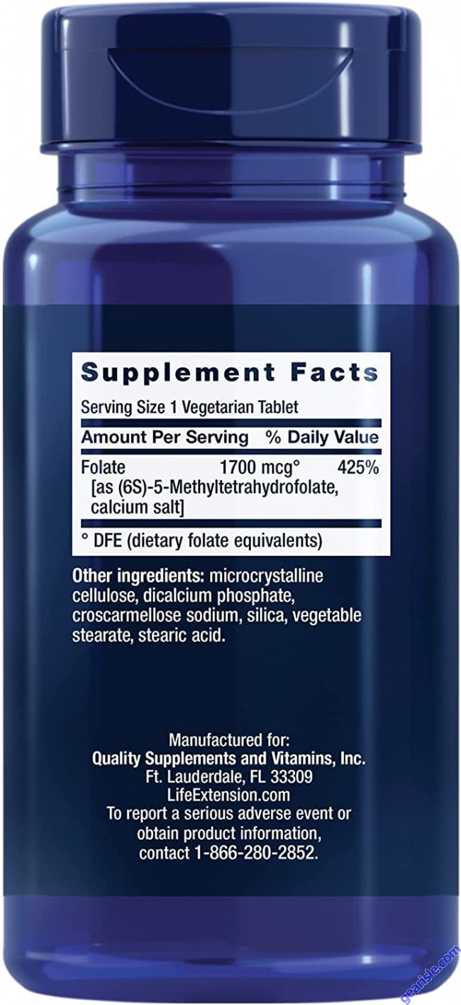 Buy Life Extension High Potency Optimized Folate 30 Tablets 8500mcg