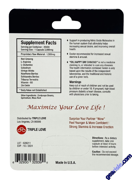 Oh Happy Day 25000 Male Enhancer – Lasting Performance Pill