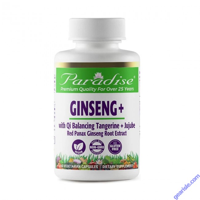 Paradise Herbs Ginseng Root Extract Energy & Well-Being Vegan 60 ...