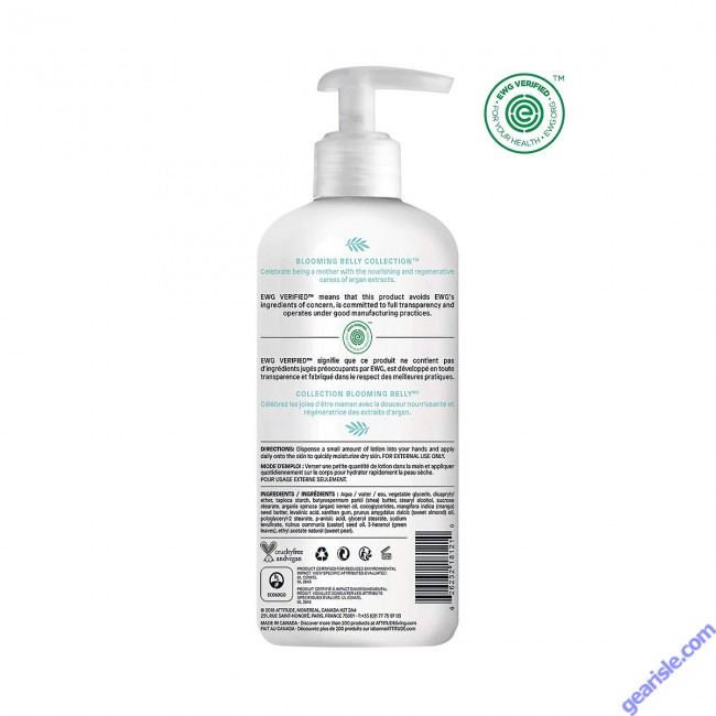 Buy ATTITUDE Blooming Belly Maternity Body Lotion Argan Nourishing ...