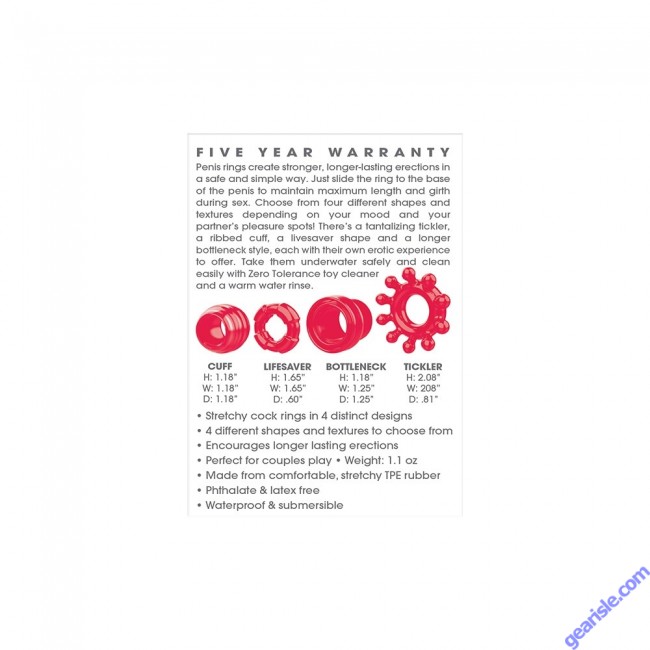 Buy Cock Ring Zero Tolerance Ring The Alarm