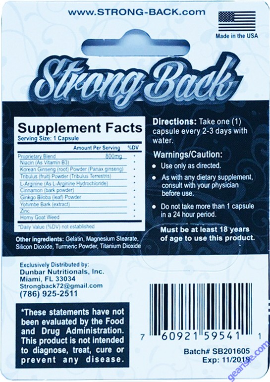 Strong Back Male Enhancement Pill – Performance & Power