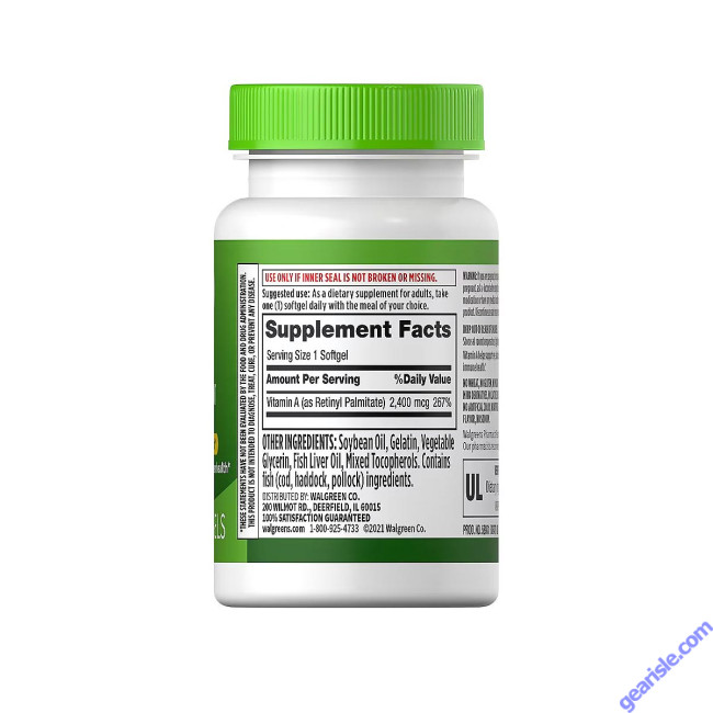 Walgreens Vitamin A Softgels 2400 mcg | Immune, Eye & Skin Health Support