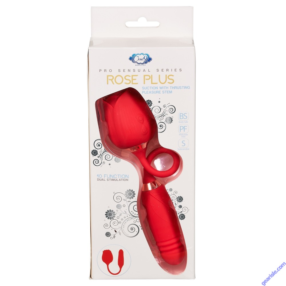 Cloud 9 Rose Plus Suction & Thrusting Vibrator – Dual Action Toy