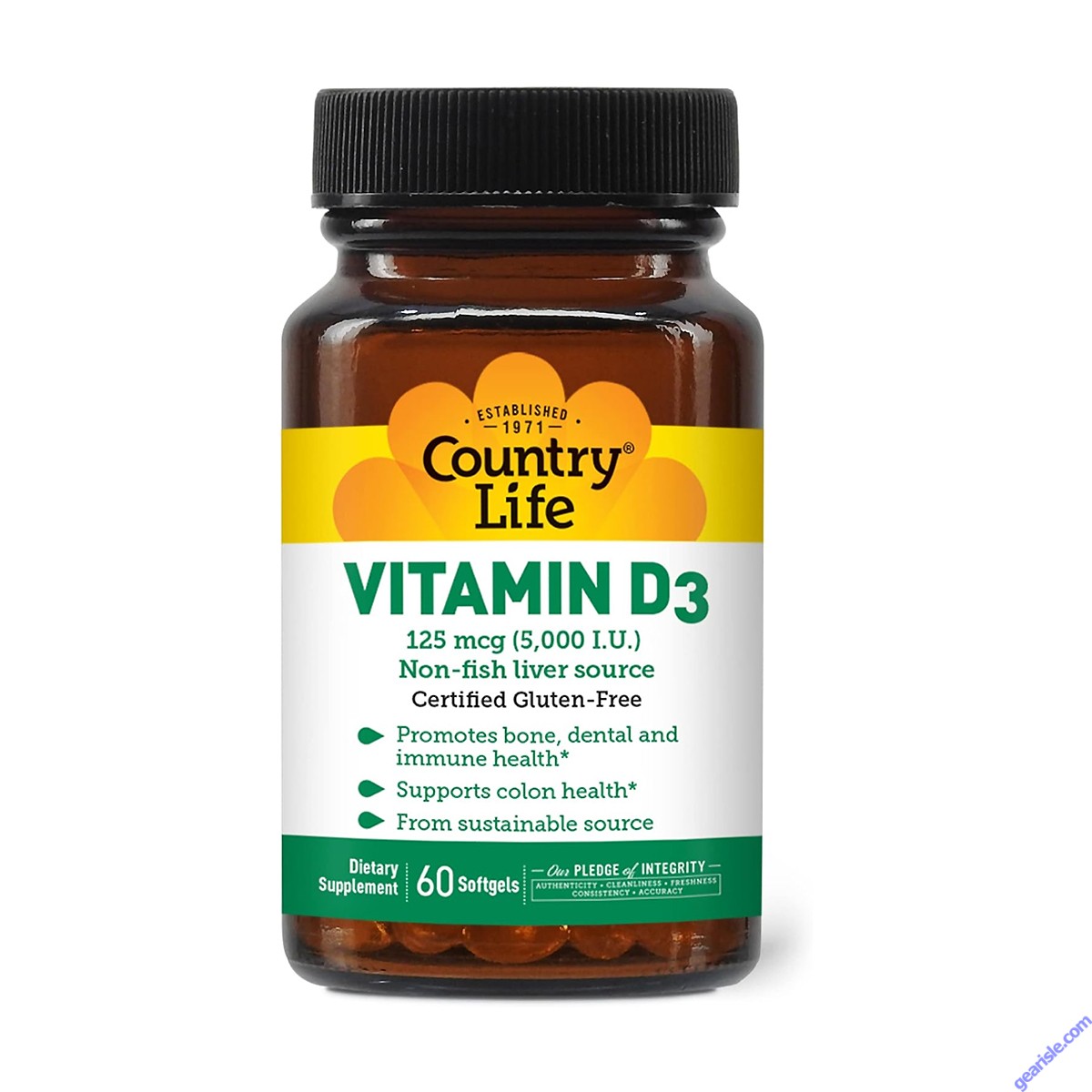 Buy Country Life Vitamin D3 5000 IU Immune Bone & Teeth Health ...