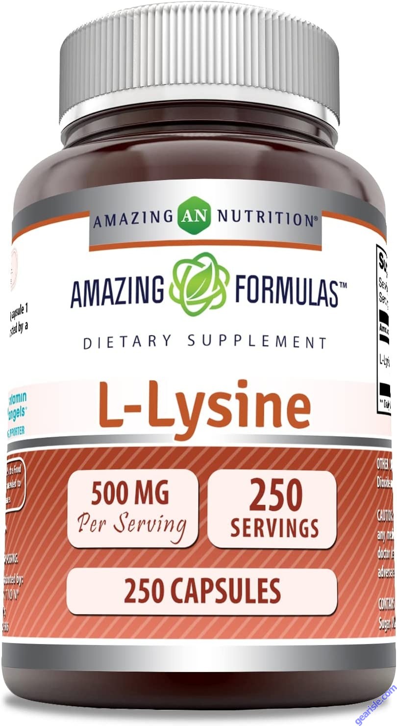 Buy L Lysine 500mg 250 Caps Immune Support Supplement Amazing Formulas