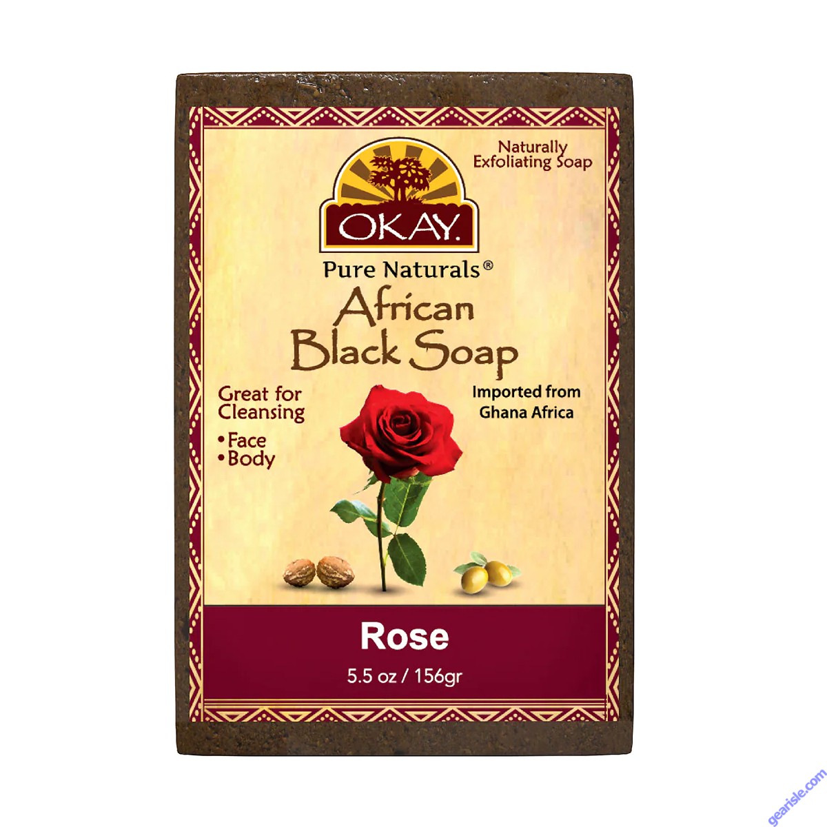 Buy OKAY African Black Soap Rose Natural Skin Care Cleanser 5.5 oz ...