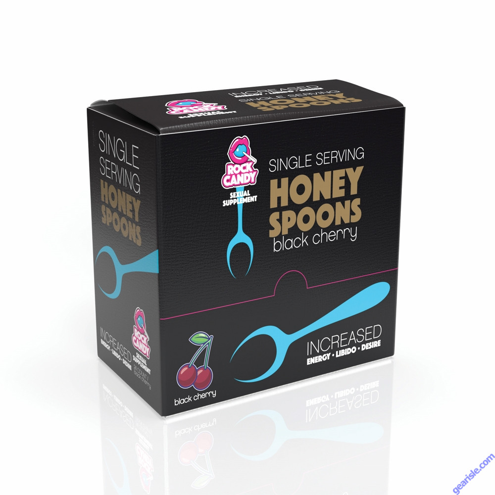 Black Cherry Libido Honey Spoons – Rock Candy 24 Ct Supplement Display