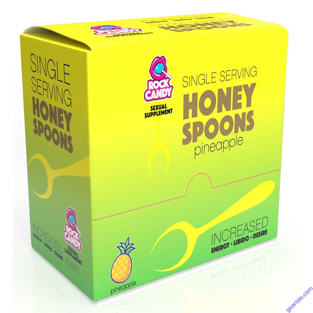 Rock Candy Libido Honey Spoons – Pineapple Flavor, 24 Pack Supplement
